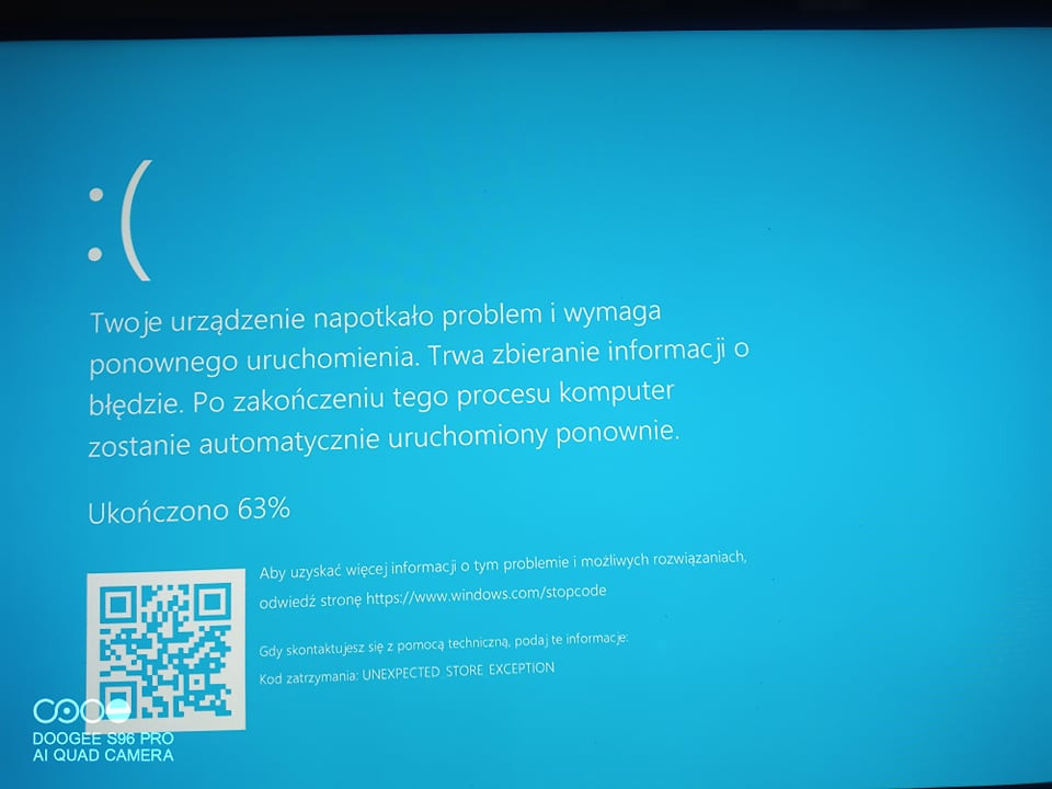 Bluescreen przy uruchamianiu systemu Windows 10 z użyciem kabla Displayport
