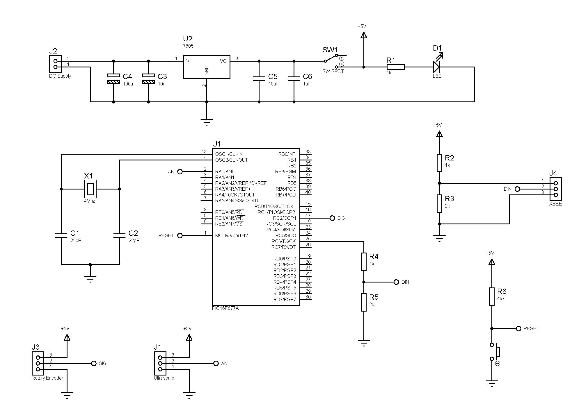 PIC16F877A schematic for Xbee.. | Forum for Electronics
