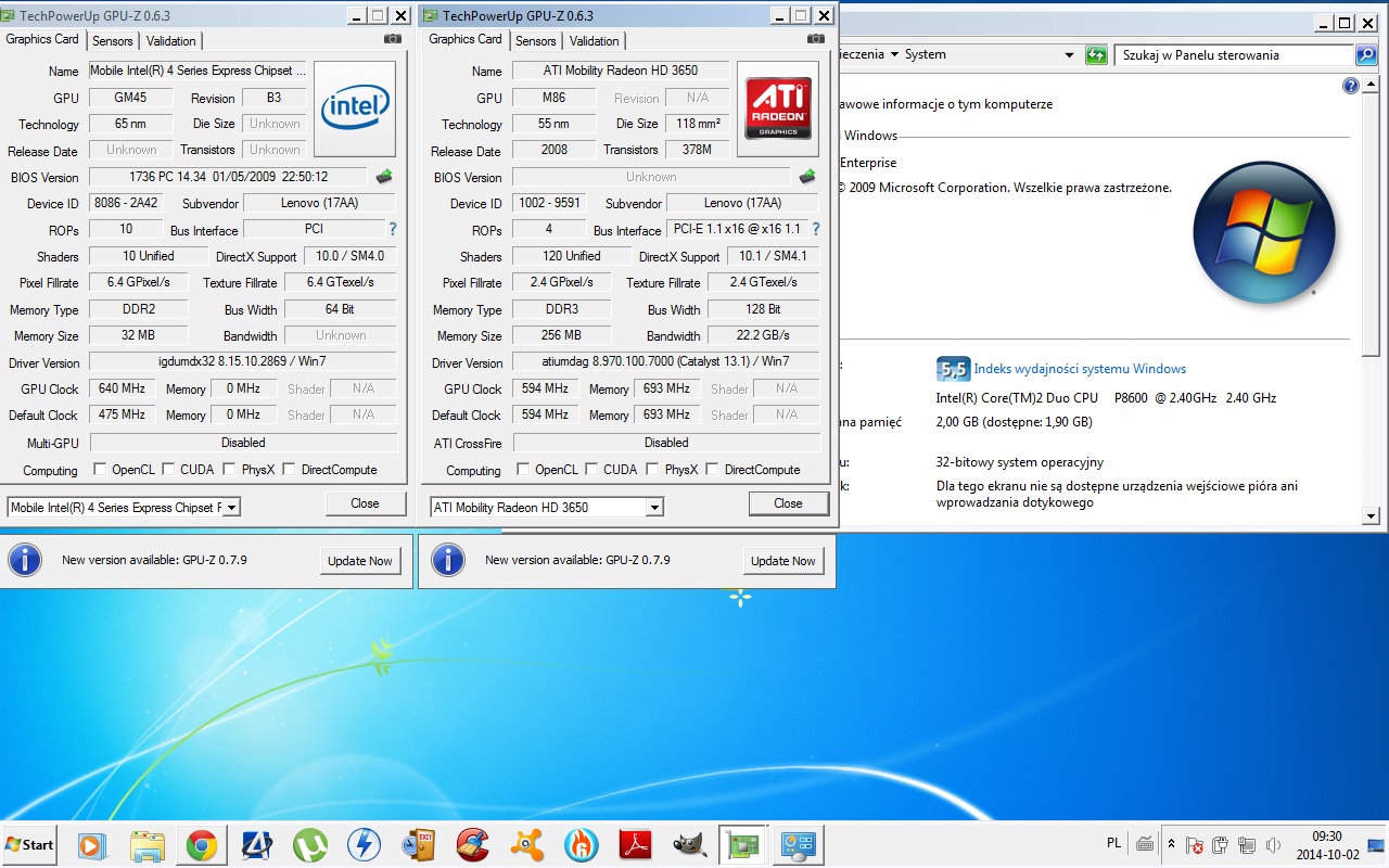 Lenovo T500 - 2 GB RAM, dostępne tylko 1.90GB - co zużywa 100MB?