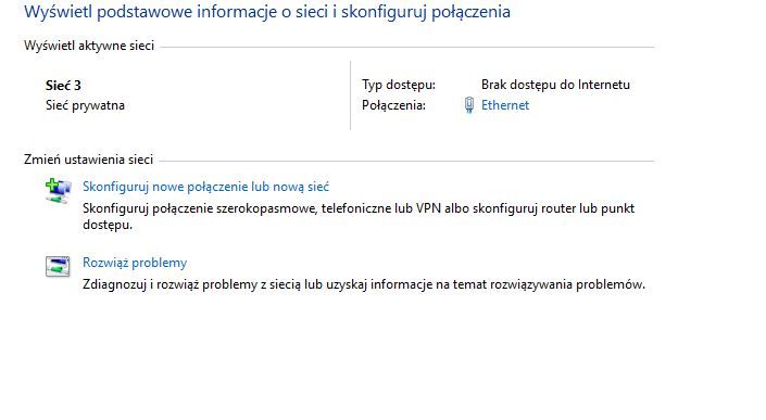 Brak dostępu do Internetu przez kabel na komputerze stacjonarnym.