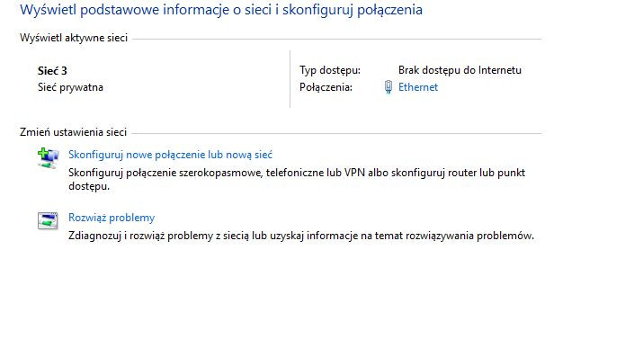 Brak dostępu do Internetu przez kabel na komputerze stacjonarnym.