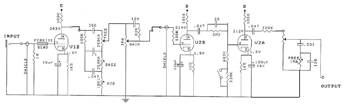 Preamp Mesa LoneStar. Czy schemat jest dobry? Zadziała?