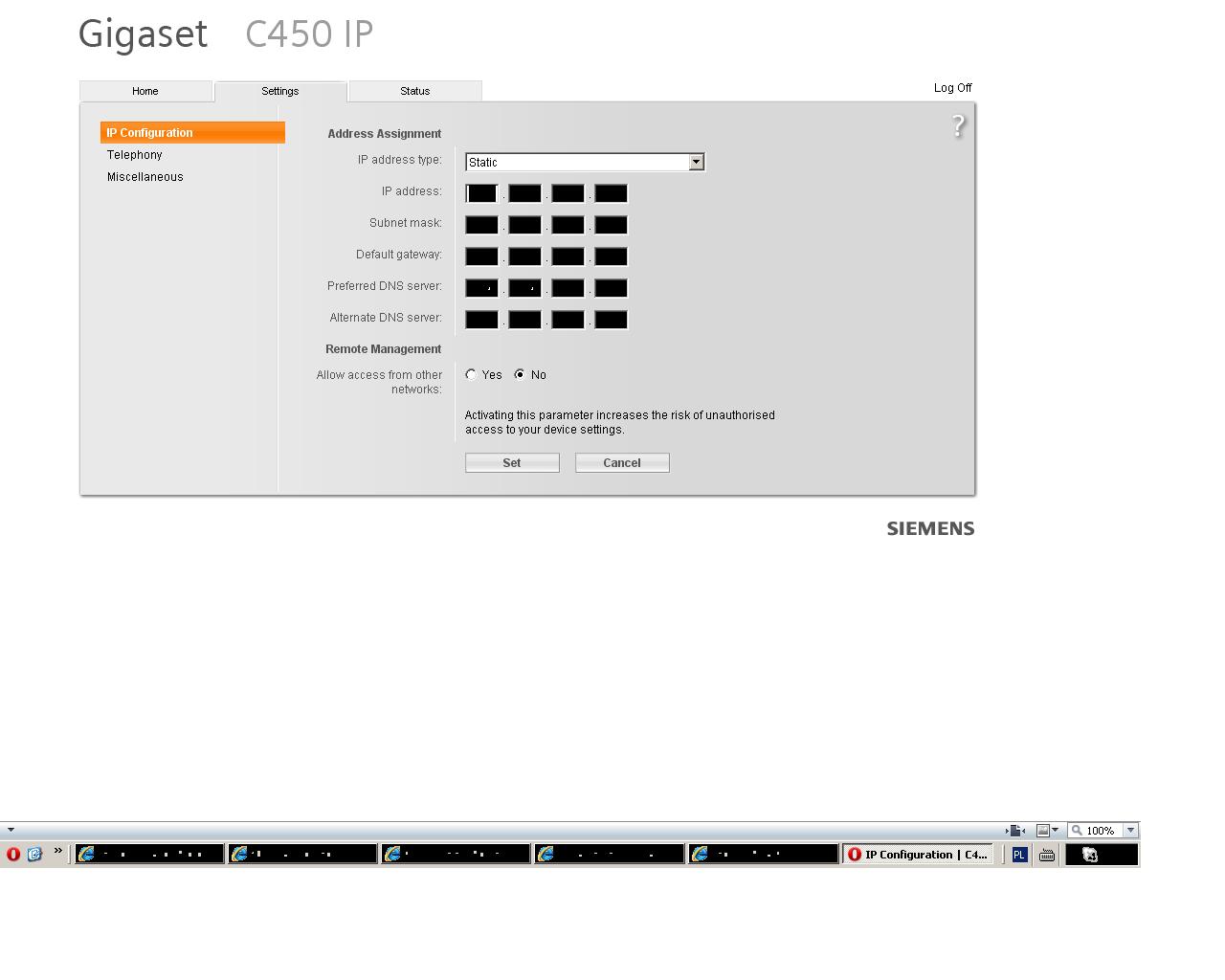 Neo - VoiP na ASUS WL-AM604g+telefon Simens GIGASET C405IP