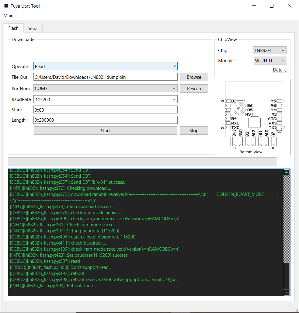 Tuya Tyutool GUI Flashing Tool for BK7231N/LN882H/ESP32/RTL8720CF/CM on Windows/Linux/macOS