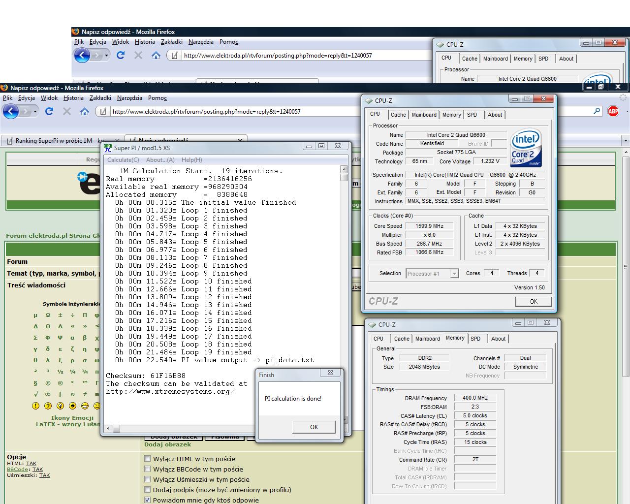 Ranking SuperPi w próbie 1M - elektroda.pl