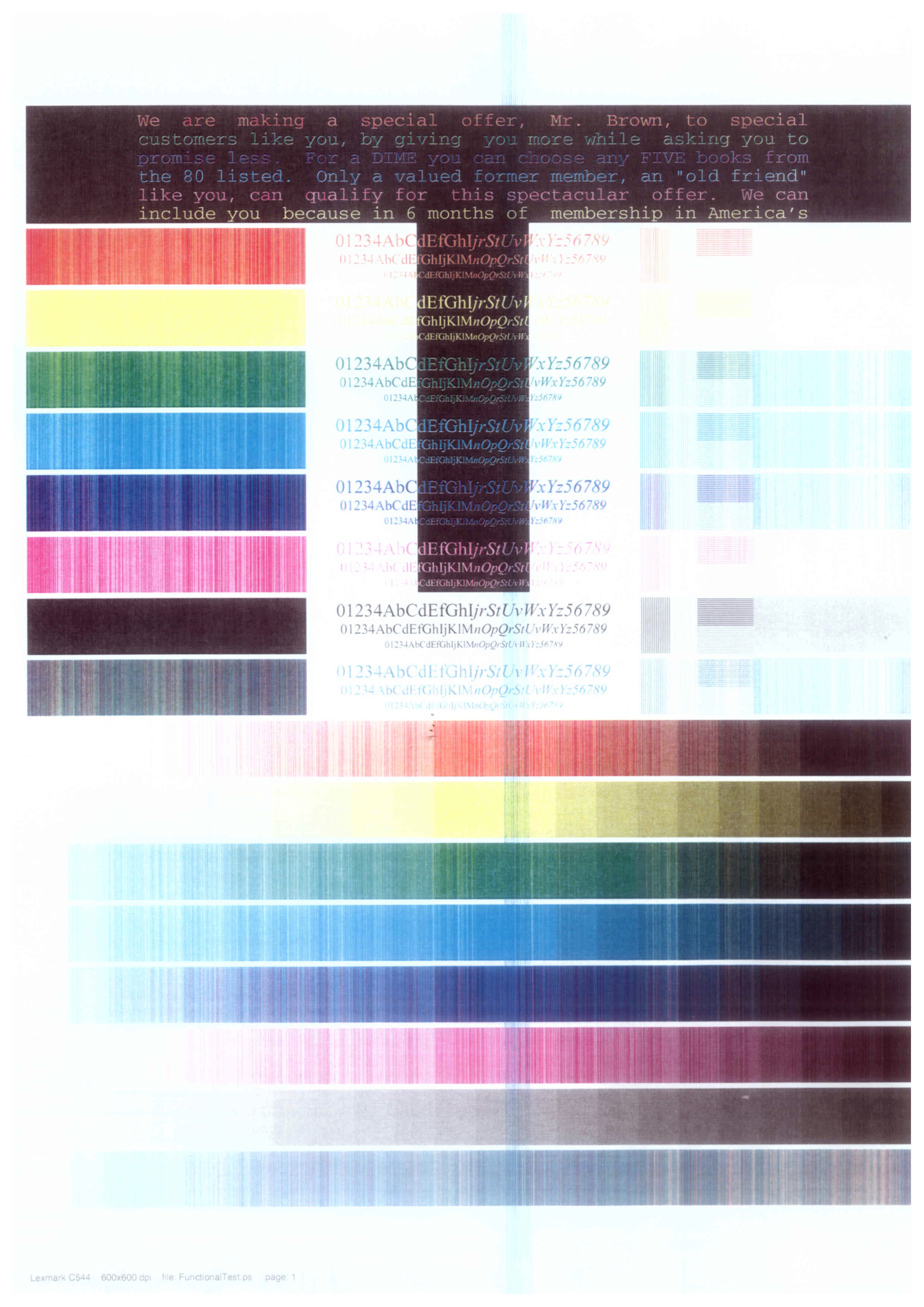 Lexmark C544 - zła jakość wydruku, problem z odwzorowaniem kolorów