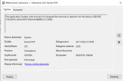 Błąd przy bezpiecznym usuwaniu dysku USB - urządzenie jest obecnie używane