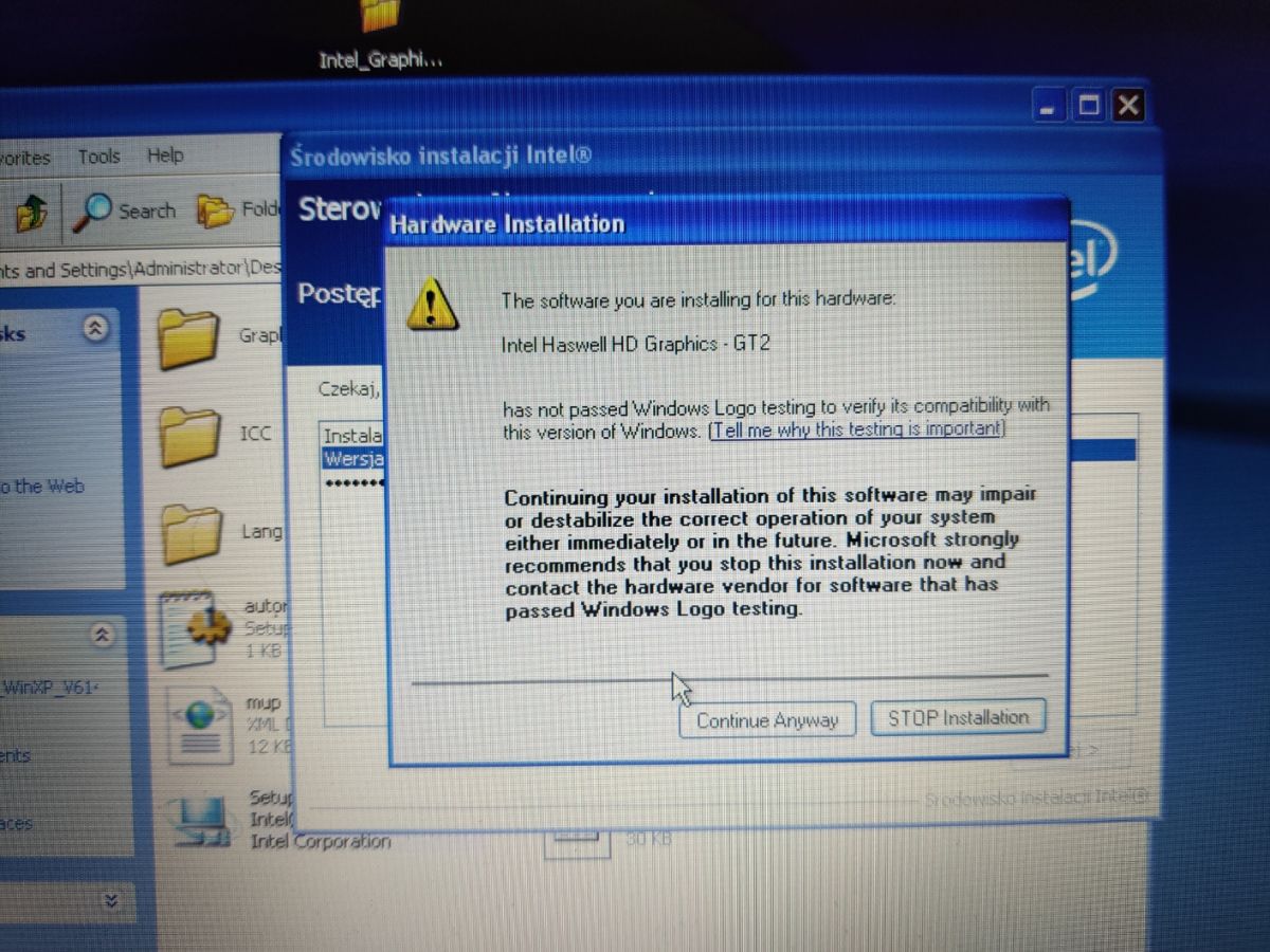 Sterowniki do grafiki zintegrowanej Intel HD 4600 na Windows XP dla ...