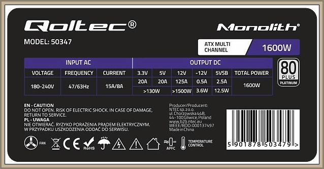 ATX Qoltec 50347 (1600W) zamiennik dla Mosfeta 070N80C2 w zasilaczu ...