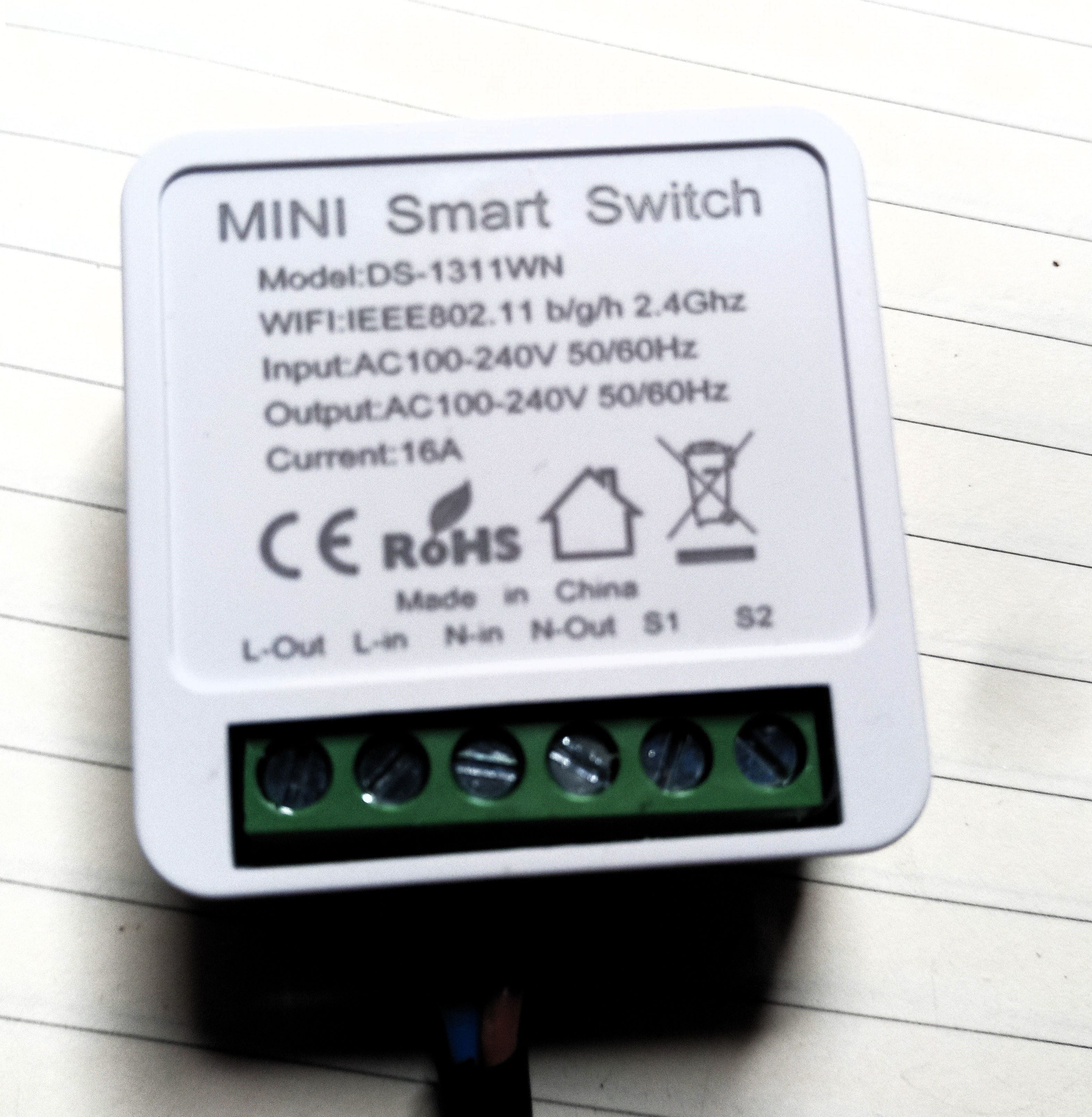 Mini Smart Switch BK7231N CBS2 Wiring and Configuration