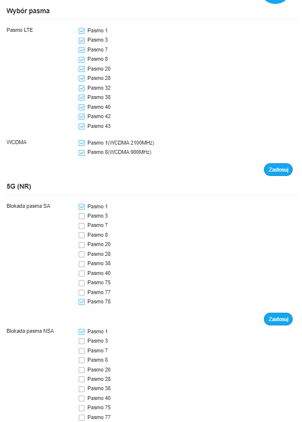ZTE MC889 i T3000 - brak połączenia z siecią 5G, mimo dobrego sygnału