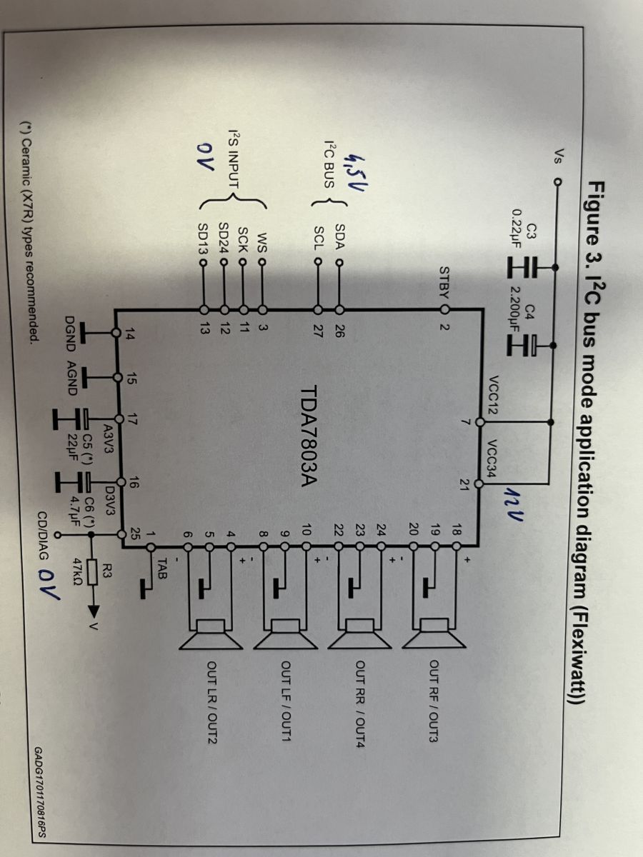 Radio 2DIN z układem TDA7803A - brak dźwięku, weryfikacja sygnału I2S, pomiary