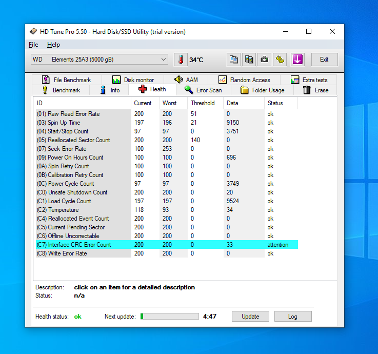 Czy można ocenić stan dysku HDD 5TB po ilości włączeń?