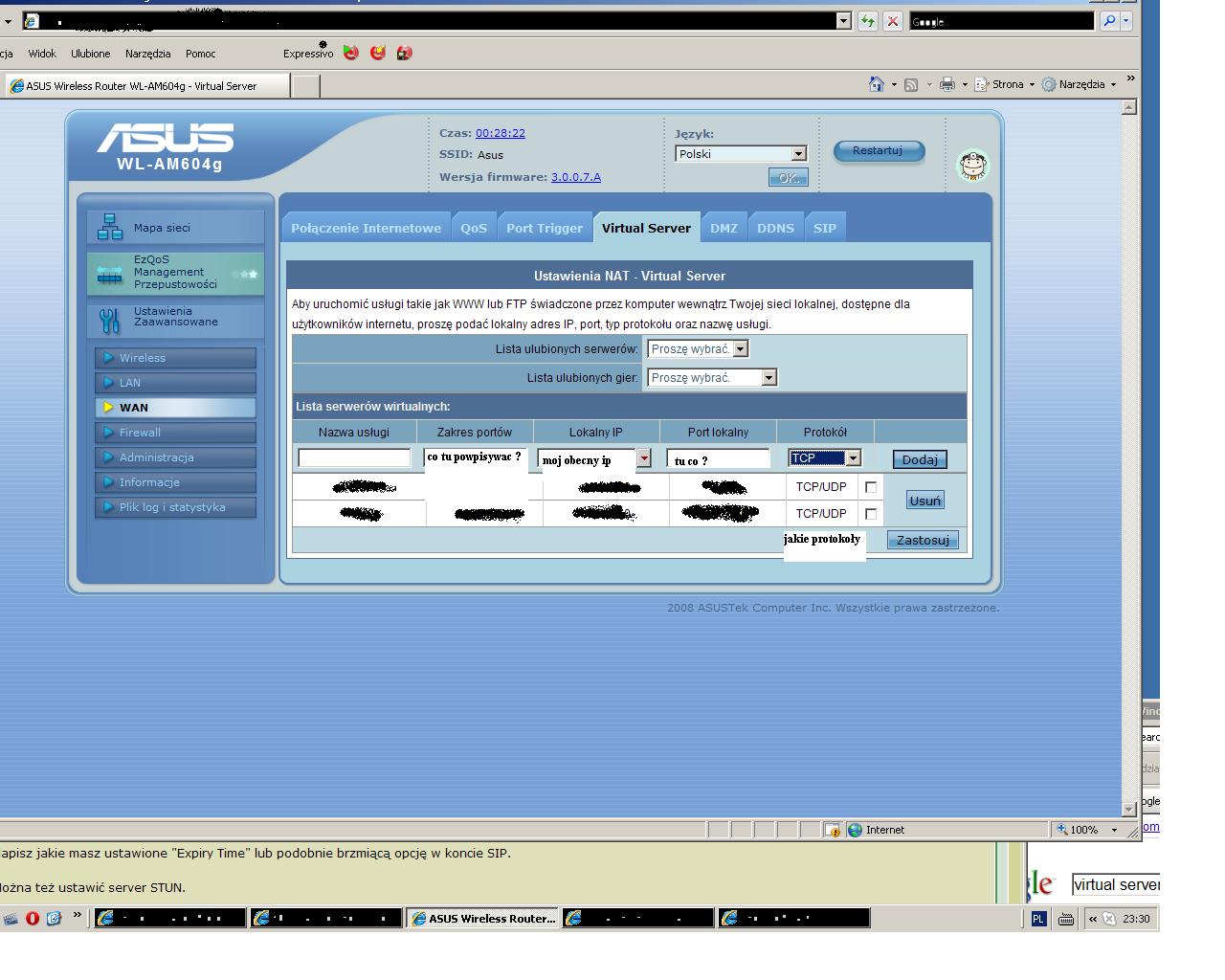 Neo - VoiP na ASUS WL-AM604g+telefon Simens GIGASET C405IP