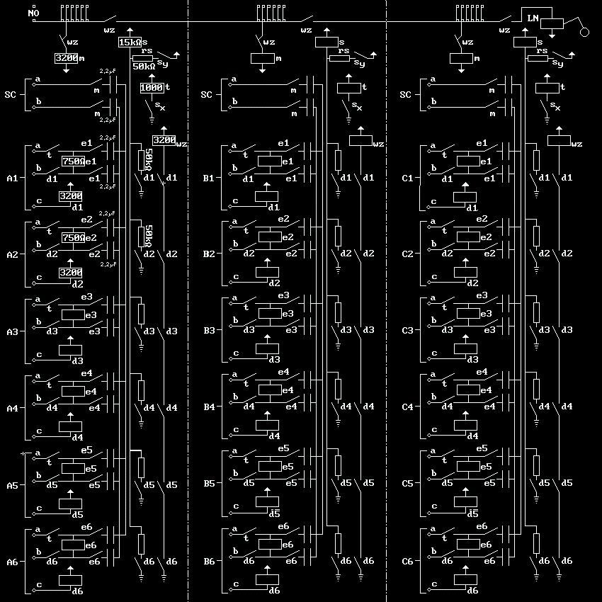 Pentaconta - Schematy urządzeń z System PENTACONTA.