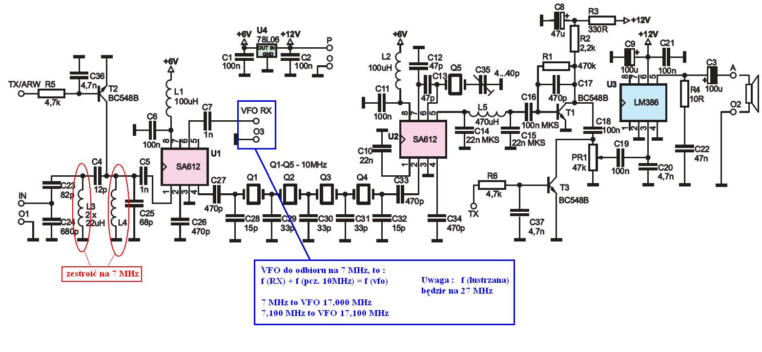 RX Cypisek: Wzmacnianie sygnału z VFO na BF245 i pomiar częstotliwości ...