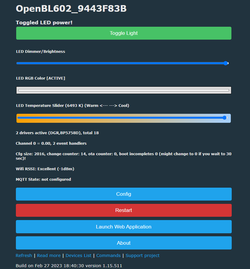 Tasmota replacement for BL602, programming, pairing with Home Assistant, now with OTA working! - 11