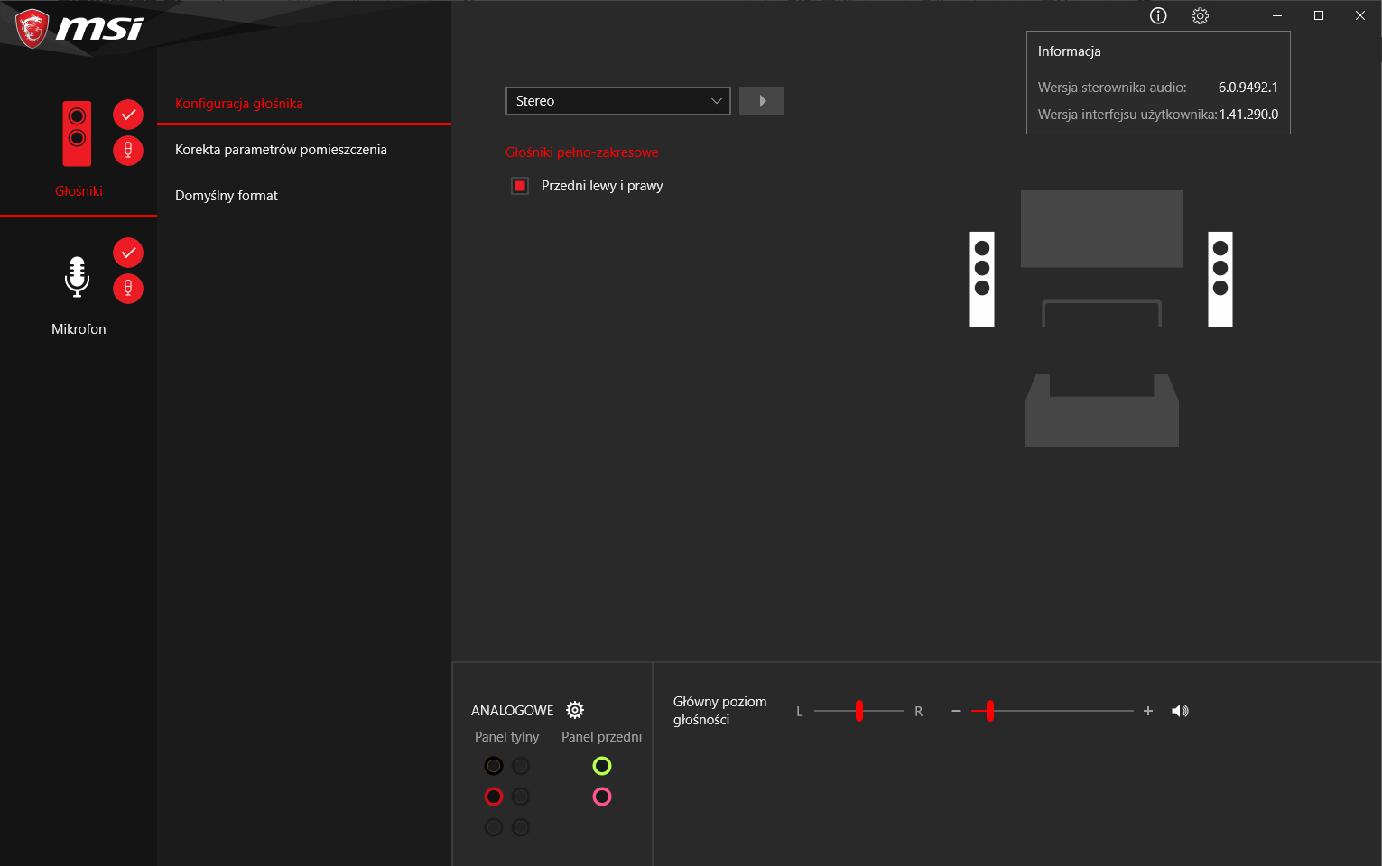 Konfiguracja dwóch zestawów głośników w Realtek Audio Control na MSI ...