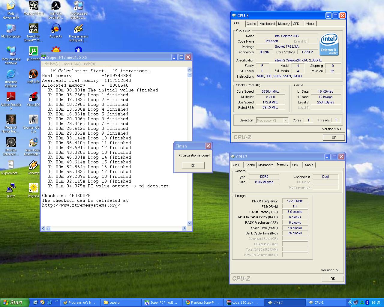 Ranking SuperPi w próbie 1M - elektroda.pl