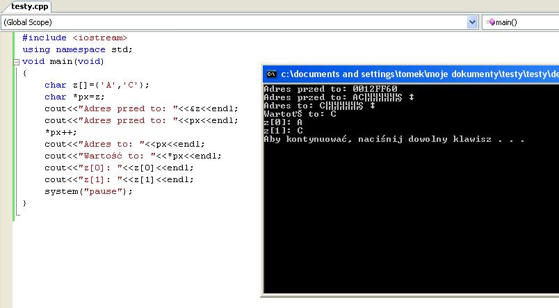 Jak wyświetlić adres, na który wskazuje wskaźnik? - elektroda.pl