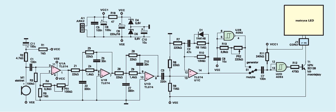 Stroboskop AVT 2748: Jak podłączyć dźwięk z PC i paski LED 12V?