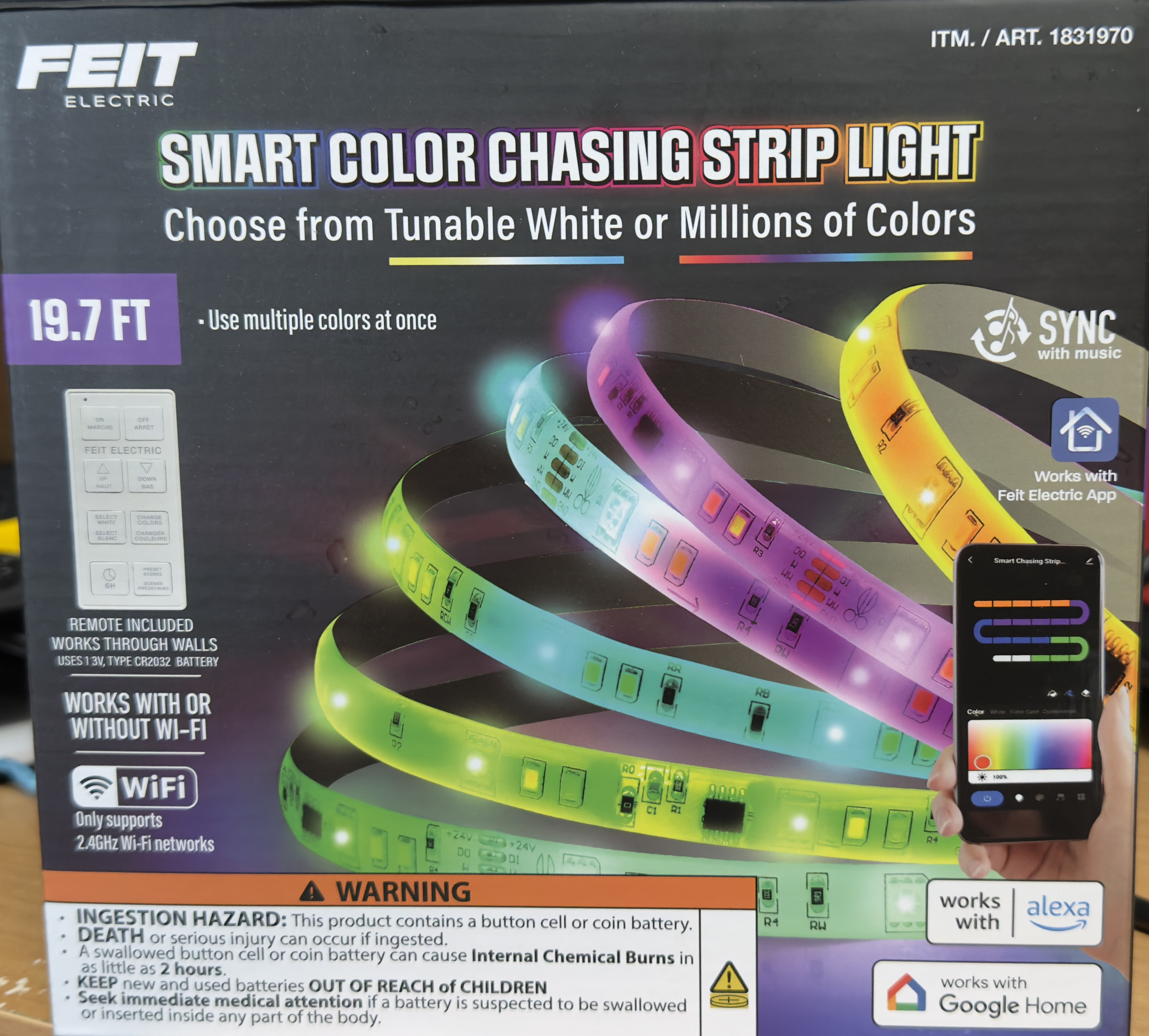 [LN882HKI } Teardown Feit Electric Indoor 19.7 ft. Smart Colour Chasing ...