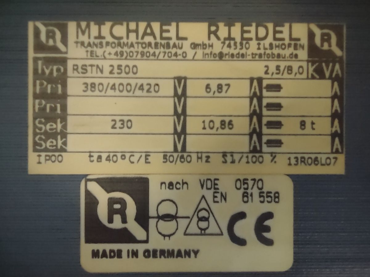 [Sprzedam] Transformator Michael Riedel RSTN 2500: Sprawny, 800 PLN ...