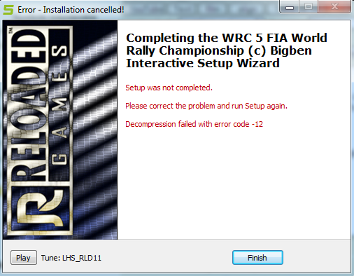 Decompression failed with error code-12. Jak się tego pozbyć?