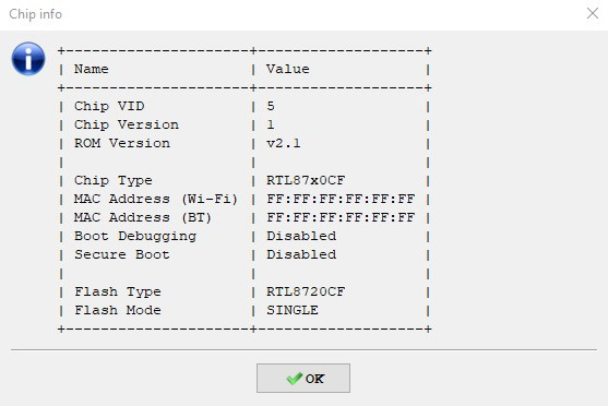 Tapo P100 (RTL8720CF) Boot Log and Resource Details