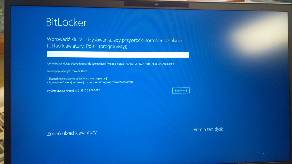 Zablokowany HP ZBook Fury 17 G7 po włączeniu BitLocker - zawieszenie ...