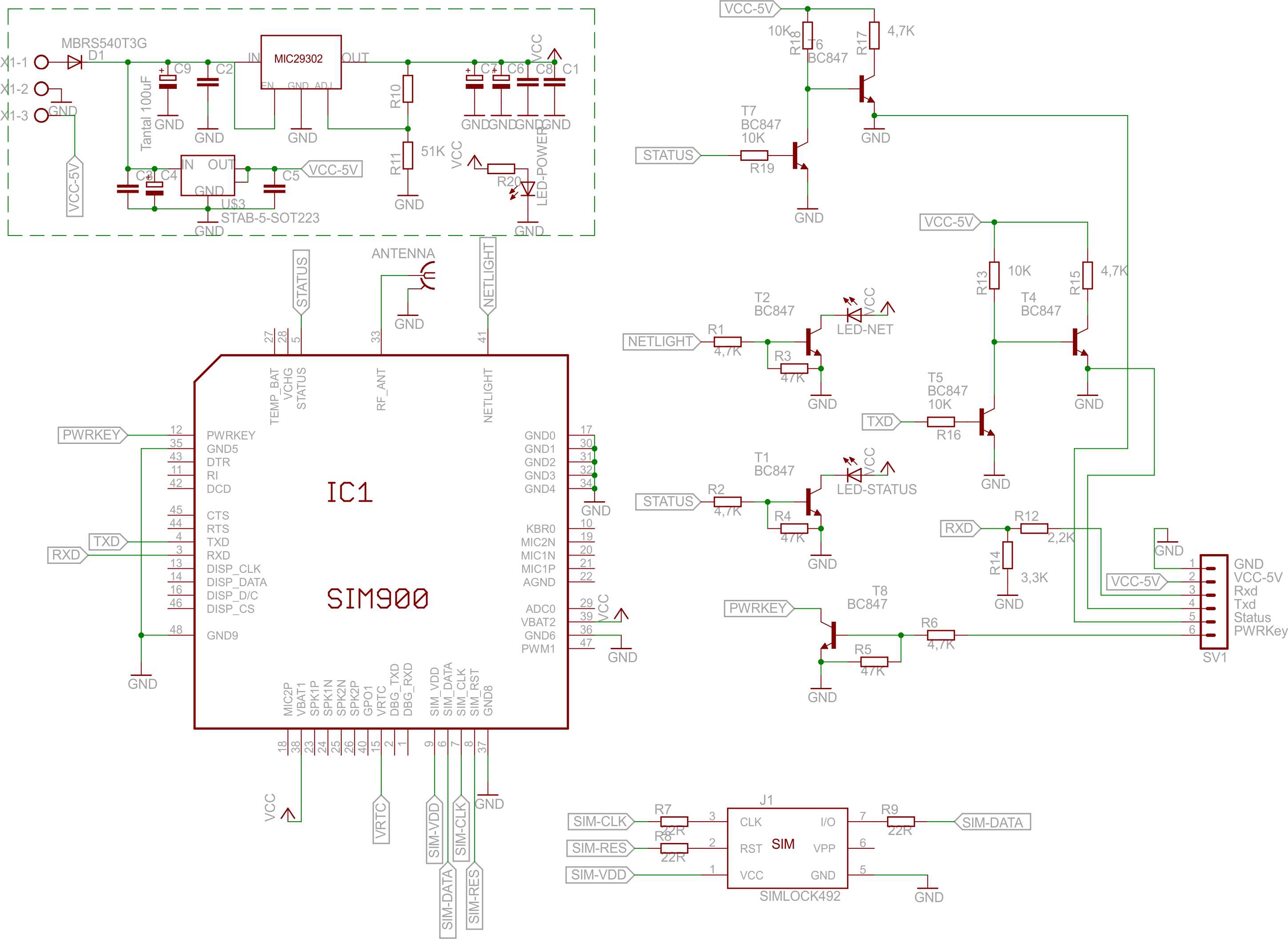 Atmega/GSM - Weryfikacja schematu połączeń dla modułu SIM900D