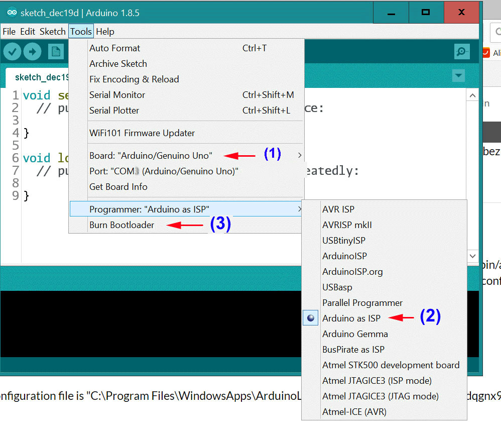 Arduino Nano jako ISP - błąd Invalid device signature przy bootloaderze