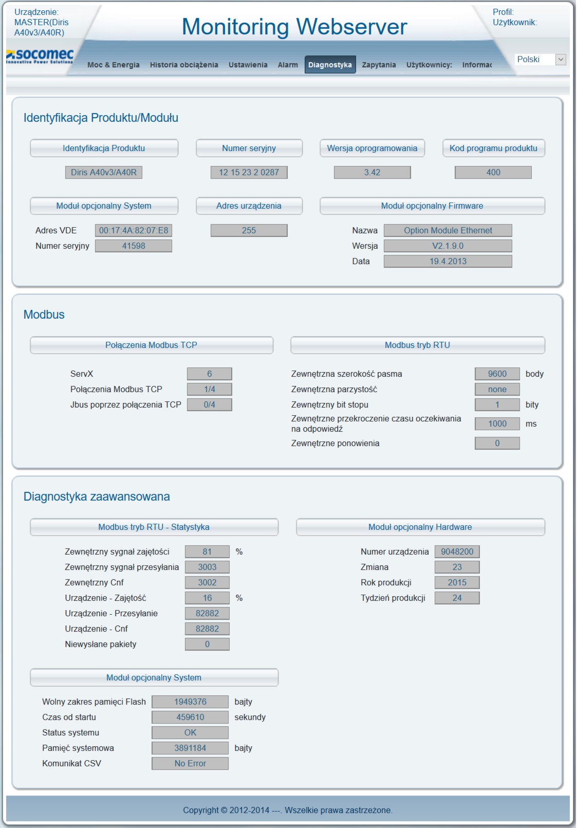 SOLVED DIRIS A40 - Komunikacja z DIRIS A40 po modbus TCP