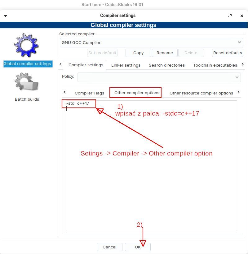 Codeblocks 16.01 C++ jak skorzystać z biblioteki