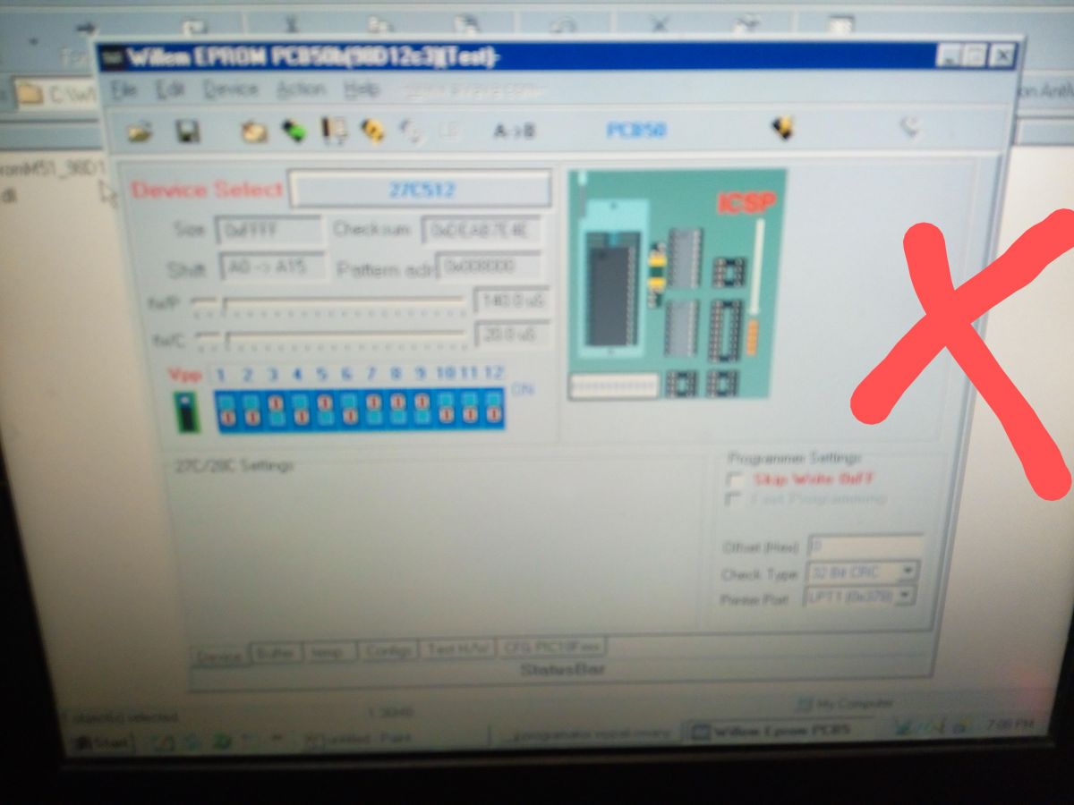 Nieudane kopiowanie EPROM 27c512 do Motronic 2.8.1 - co robię źle?