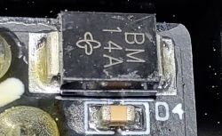 Identyfikacja diod BM 8CA, MB 14A, BM 78A w układzie zasilania za gniazdem