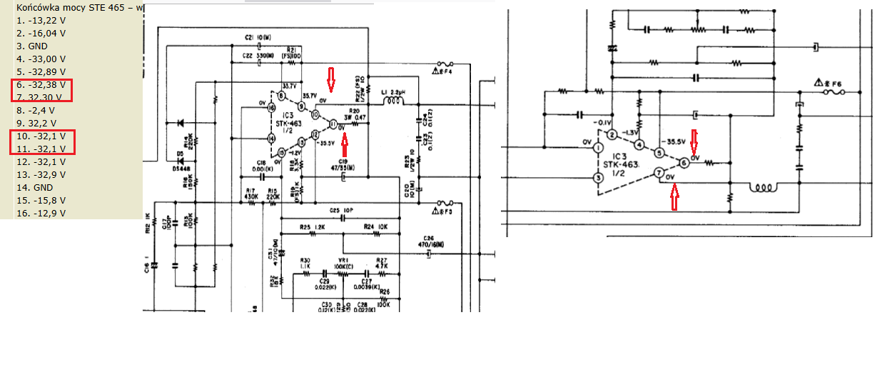 Hitachi SR-2001 – brak dźwięku, grzejący się Q801 (2SD330), napięcia ...