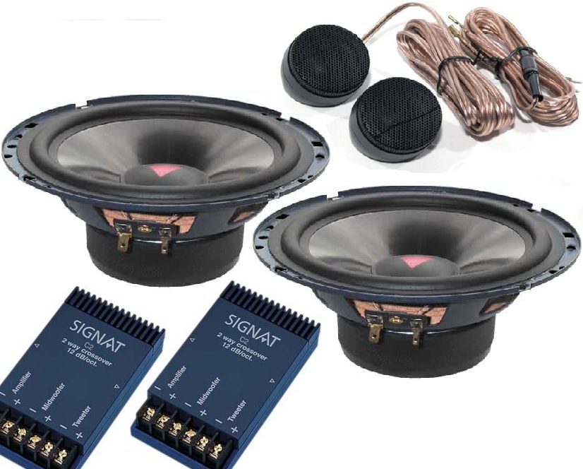 Jak podłączyć głośniki Helix E-136 Esprit do 4-kanałowego wzmacniacza?