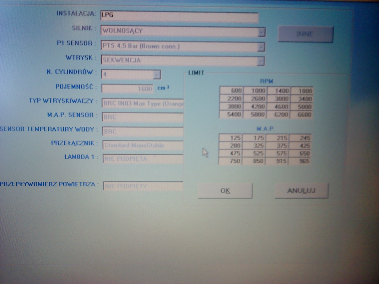 Sequent 24 MY07 - jakie ciśnienie MAP do przełączenia z gazu na benzynę?