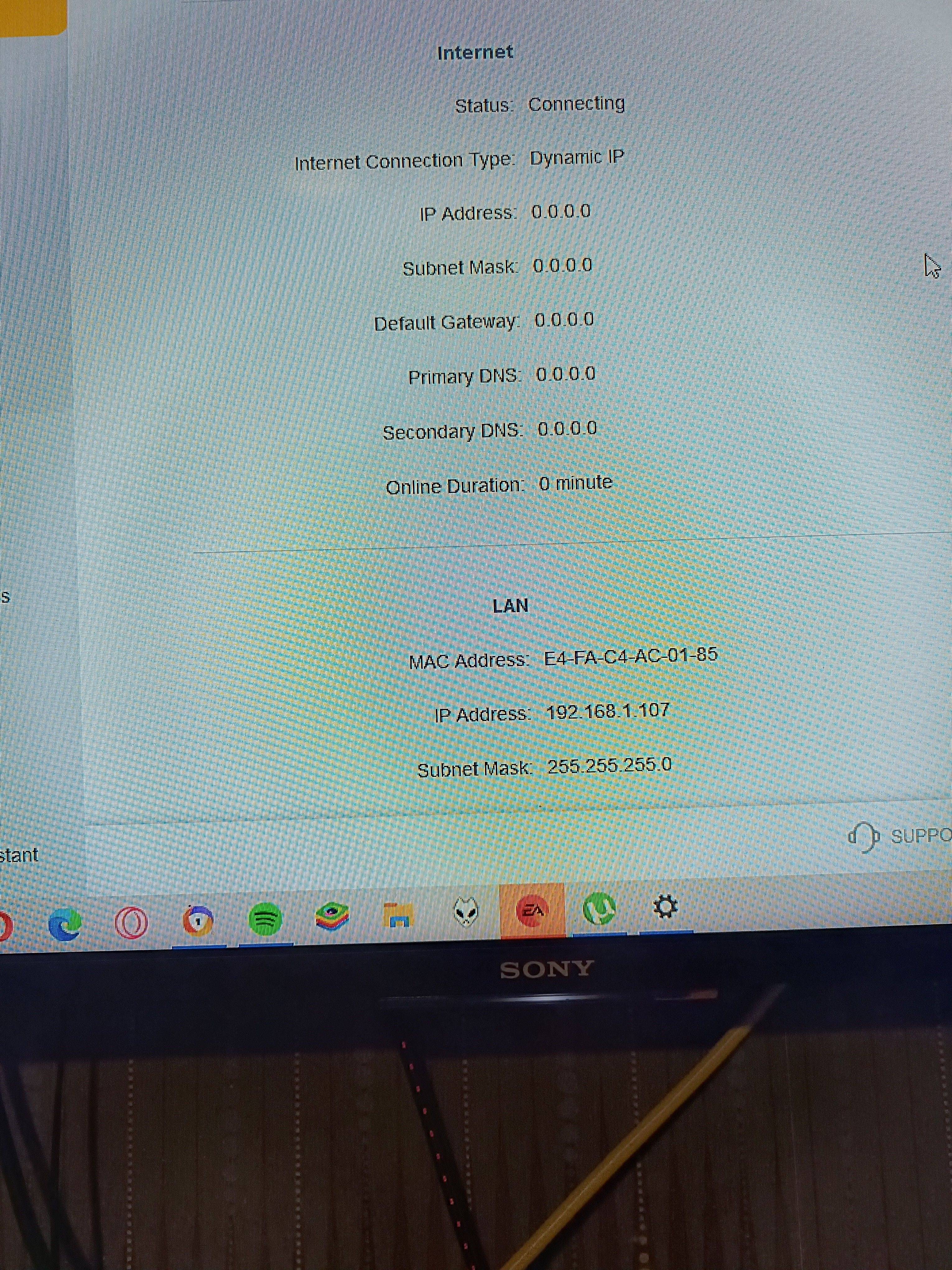 TP-LINK AX1800 i Huawei HG8010H - brak internetu po podłączeniu