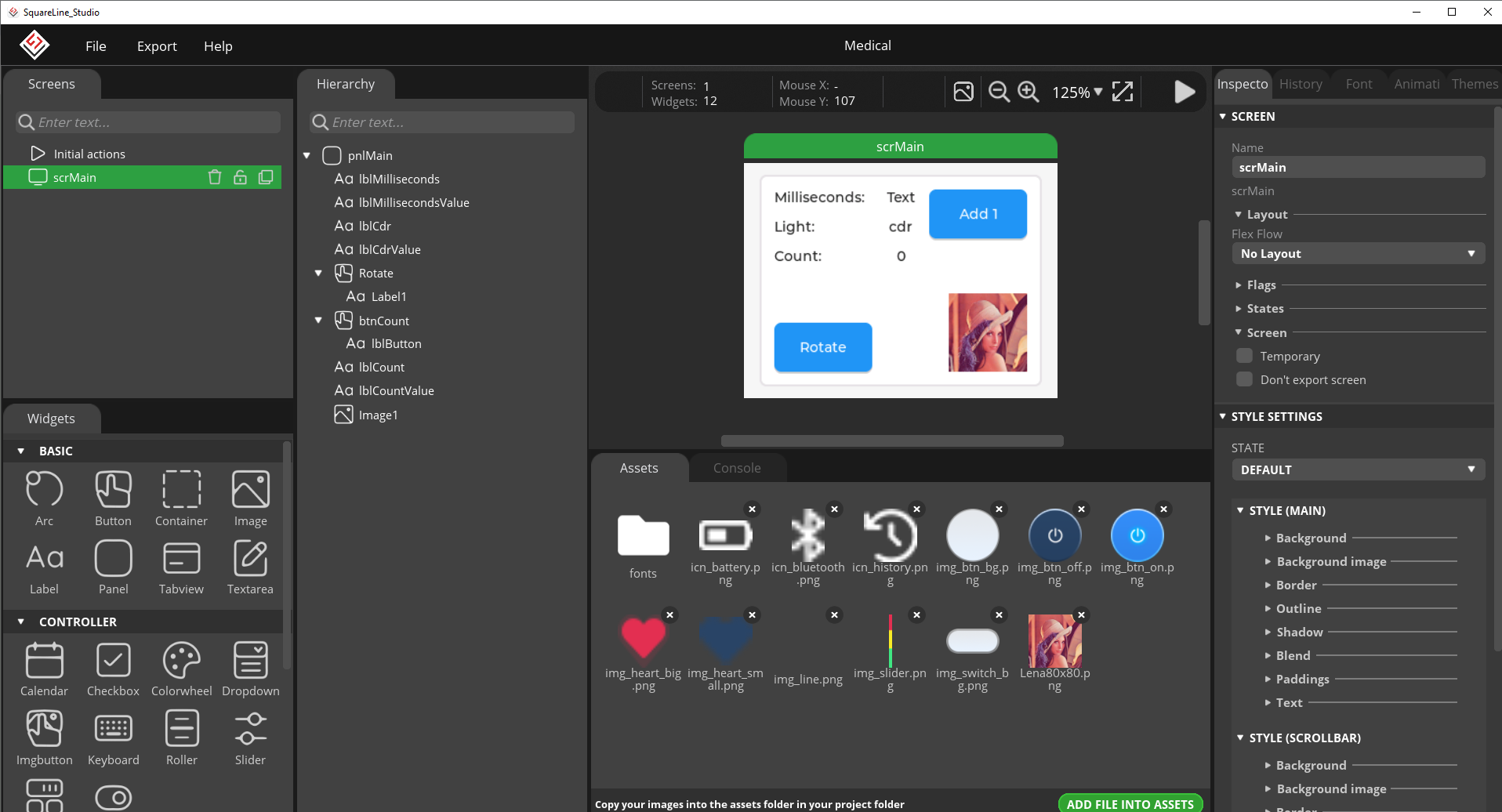 ESP32 and touch display - part 5 - LVGL in SquareLine Studio