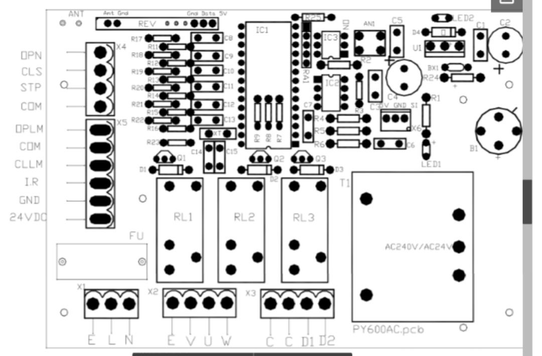 Jak podłączyć radioodbiornik do napędu bramy PY600Ac - schemat