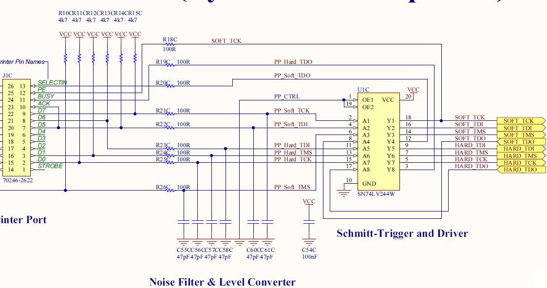 Gdzie dołączyć JTAG USB Blastera w płycie uruchomieniowej pod LPT