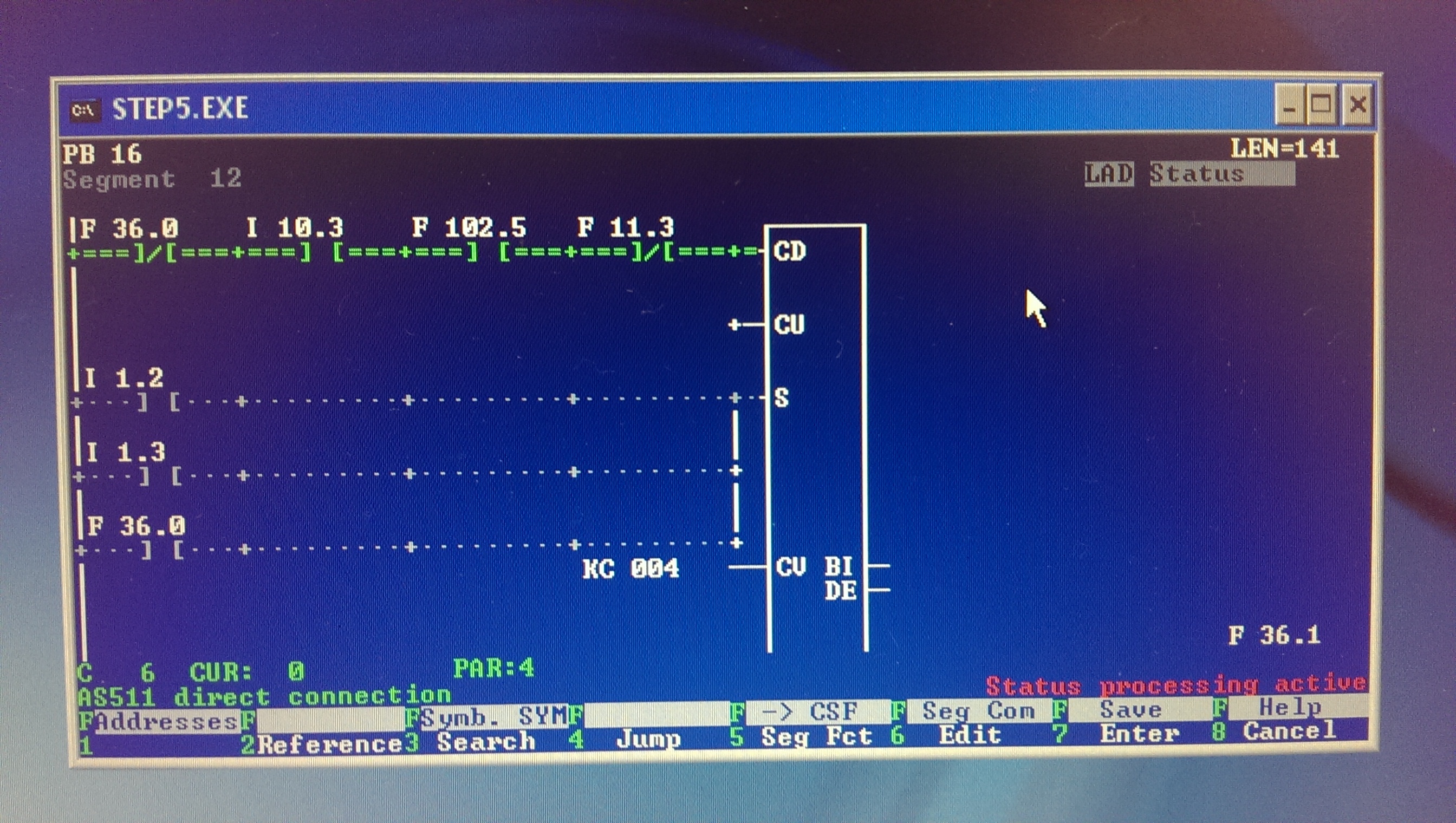 Simatic Step5 S5 (STL + drabinka) nie załącza się siłownik
