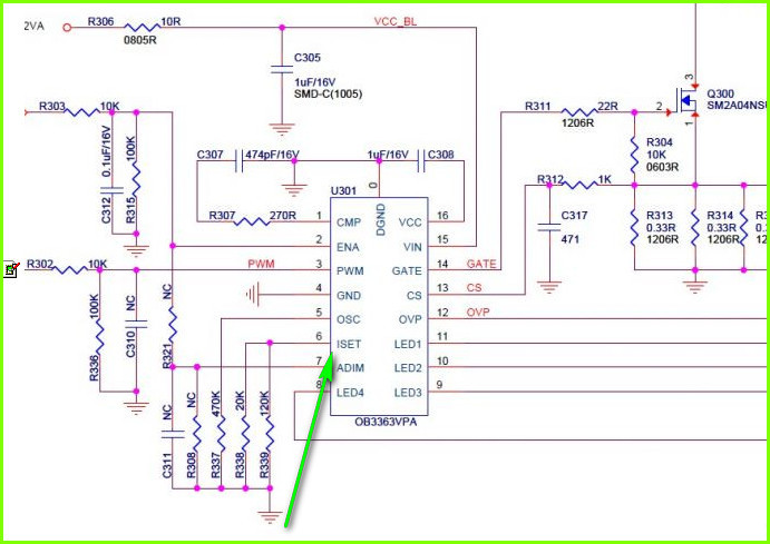 Vestel 17IPS72: brak zasilania LED-ów mimo wymiany OB3363 + mosfet ...