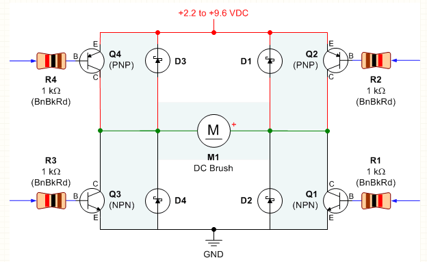 Mostek H - obniżony pobór prądu w silnikach DC Dagu DG01D 48:1 4,5V