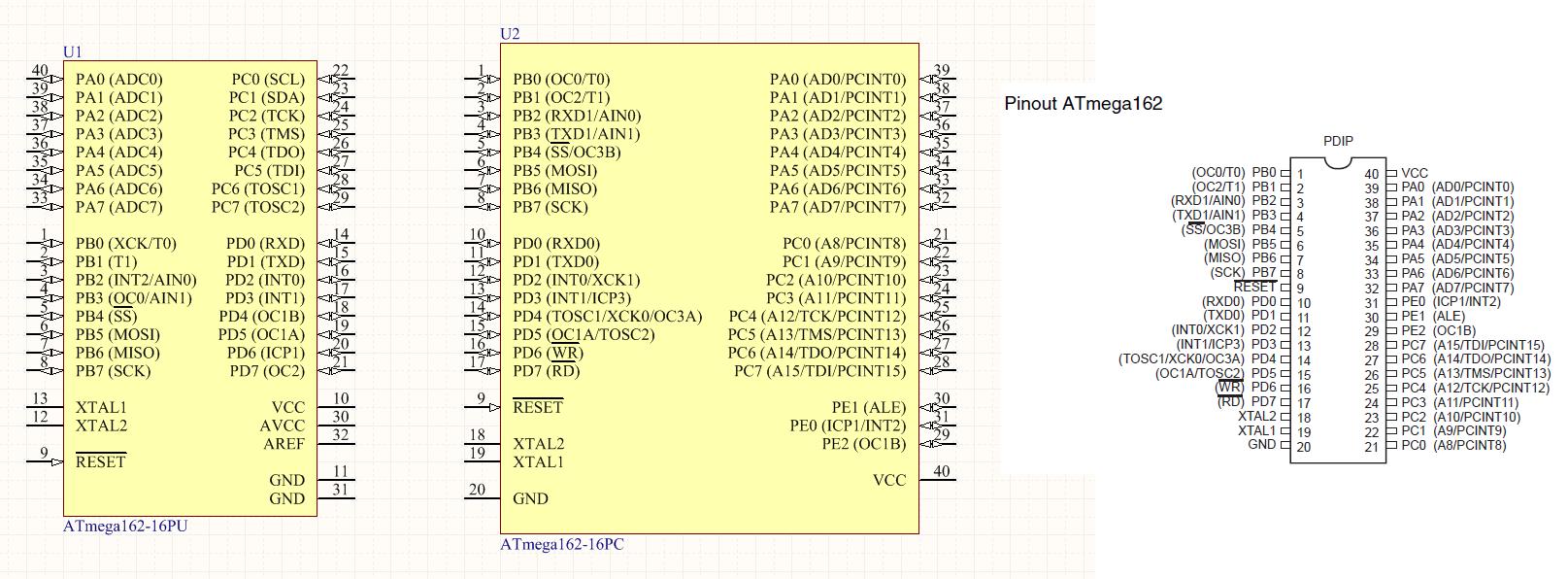 ATMega162-16PU PDIP-40 - Która biblioteka Altium Designer ma poprawny ...