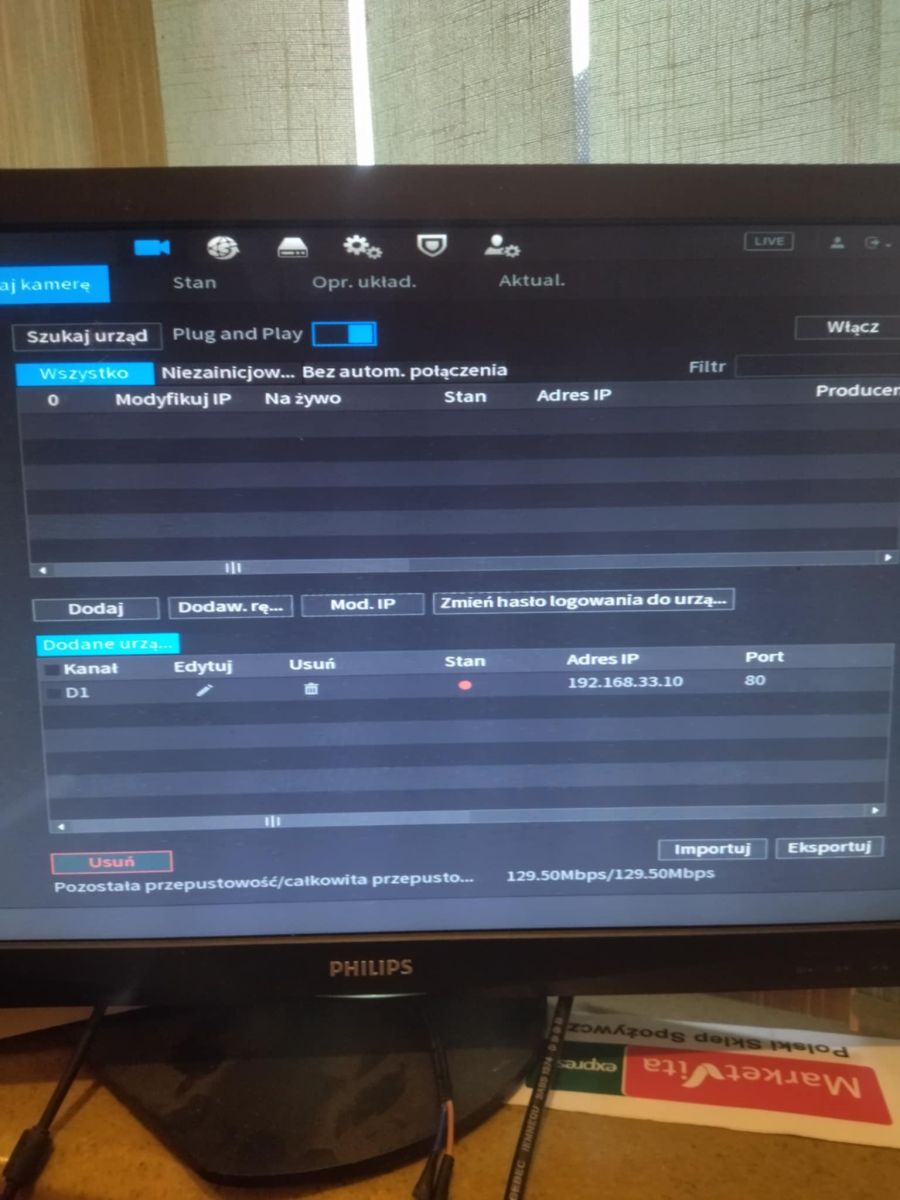[Rozwiązano] Rejestrator Dahua DH-XVR5116HS-I3 - kamery ip nie działają ...