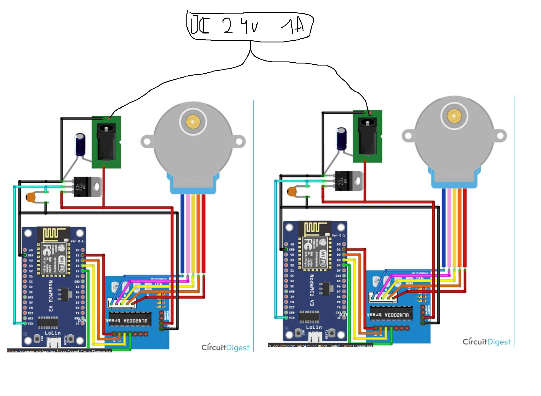 Zasilanie 2 urządzeń z Arduino do podnoszenia rolet: połączenie ...