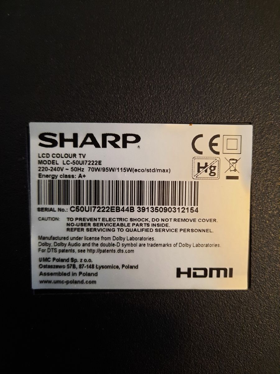 Jak wyłączyć SHARP AQUOS HARMAN KARDON 50UI7222E, który sam się włącza?